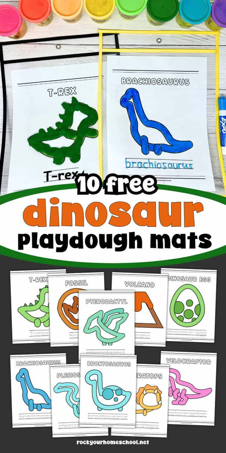 10 Free Dinosaur Playdough Mats for Kids - Rock Your Homeschool