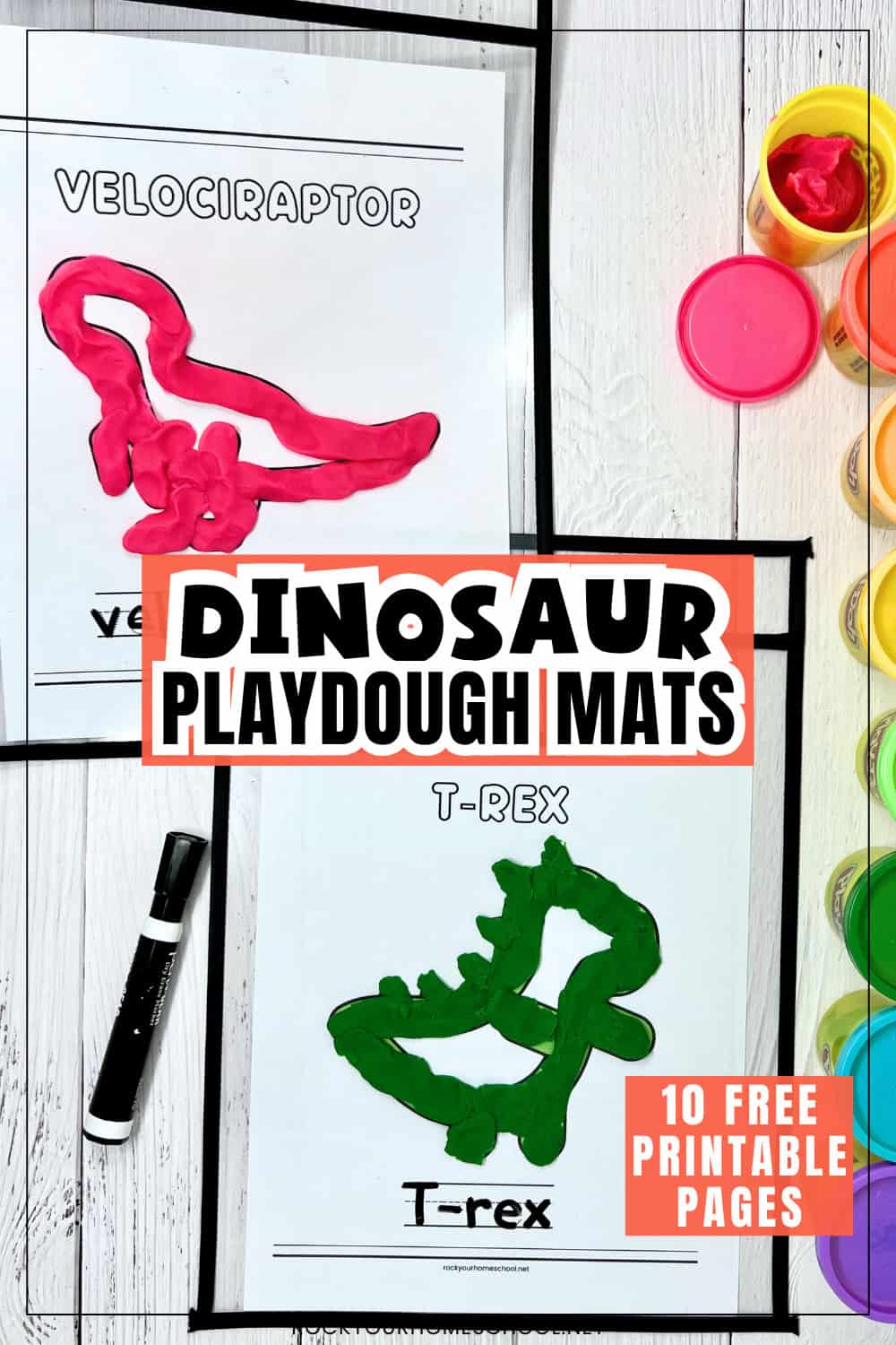 10 Free Dinosaur Playdough Mats for Kids - Rock Your Homeschool