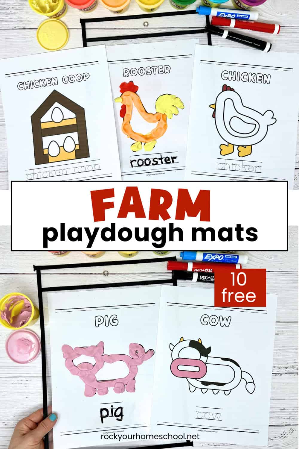 10 Free Farm Playdough Mats for Learning & More- Rock Your Homeschool