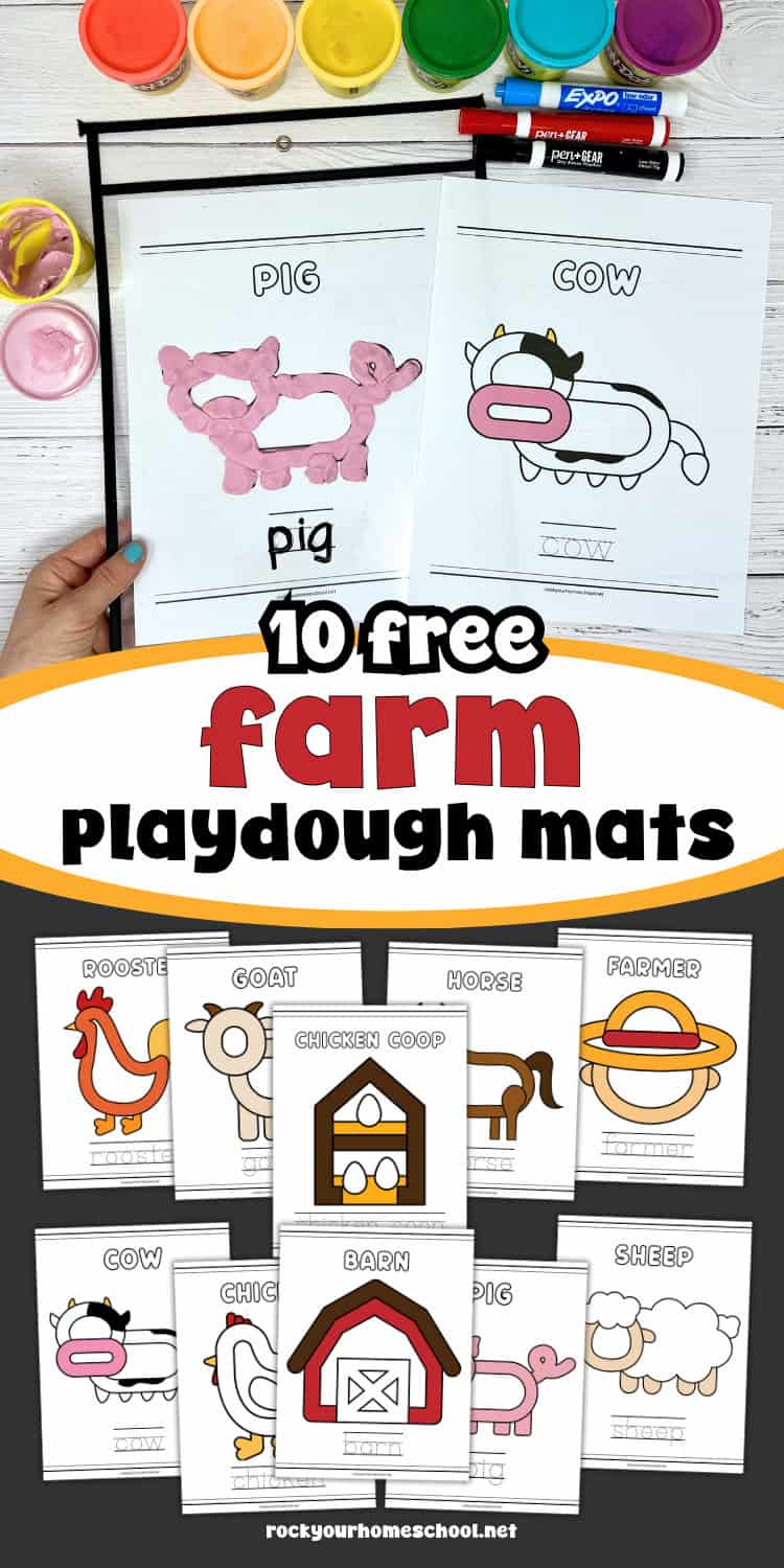 10 Free Farm Playdough Mats for Learning & More- Rock Your Homeschool