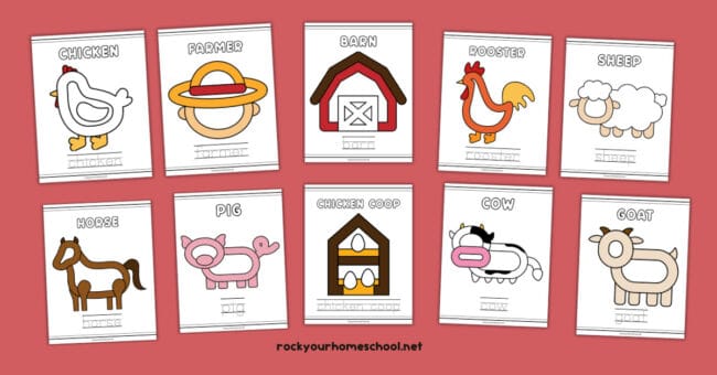 10 Free Farm Playdough Mats for Learning & More- Rock Your Homeschool