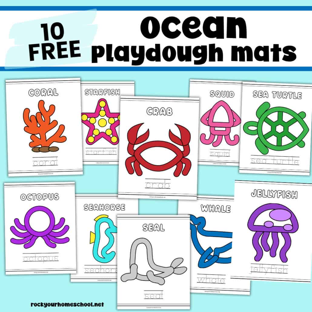 Ocean Playdough Mats - Rock Your Homeschool