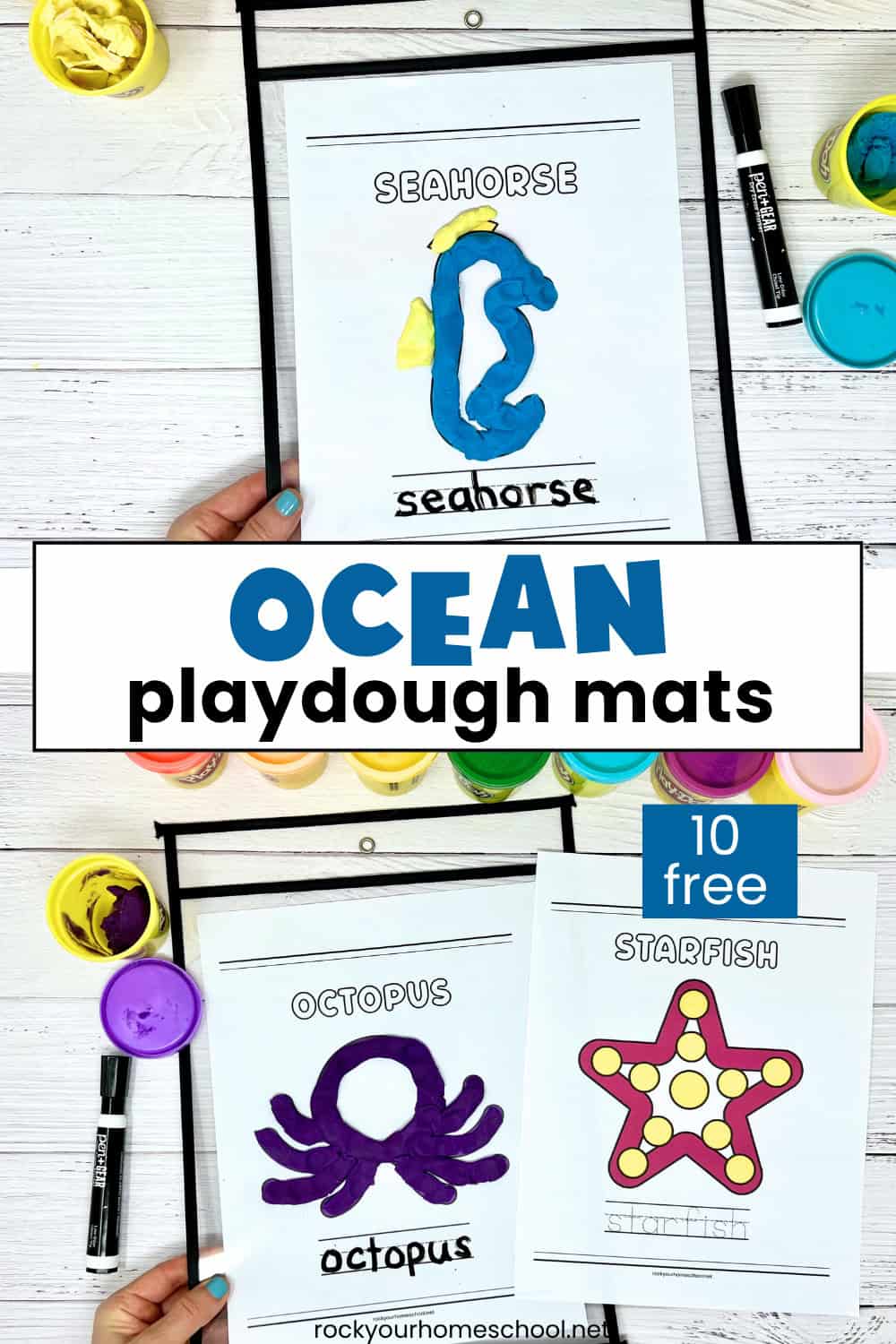 10 Free Ocean Playdough Mats for Learning Fun & More- Rock Your Homeschool