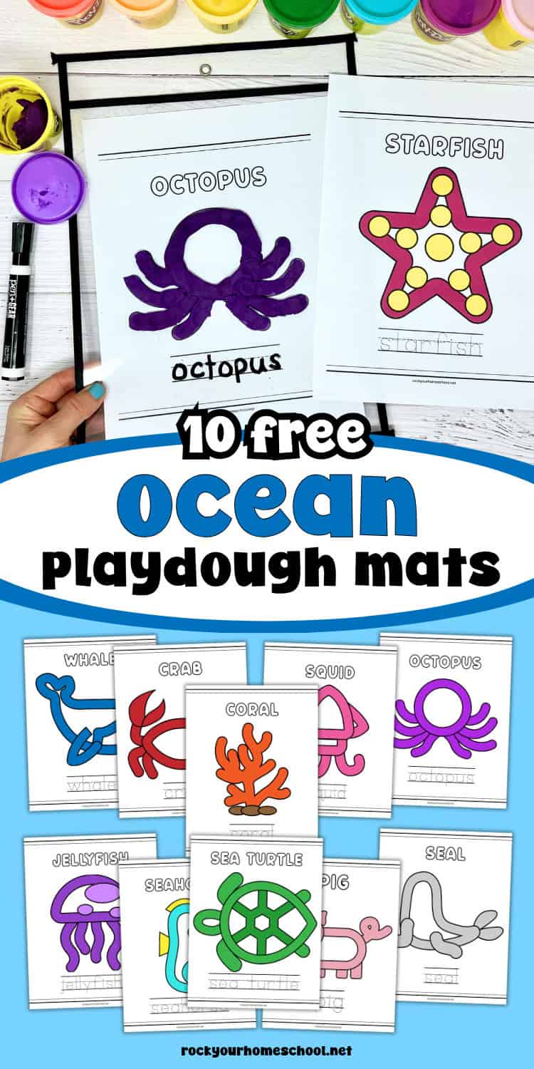 10 Free Ocean Playdough Mats for Learning Fun & More- Rock Your Homeschool