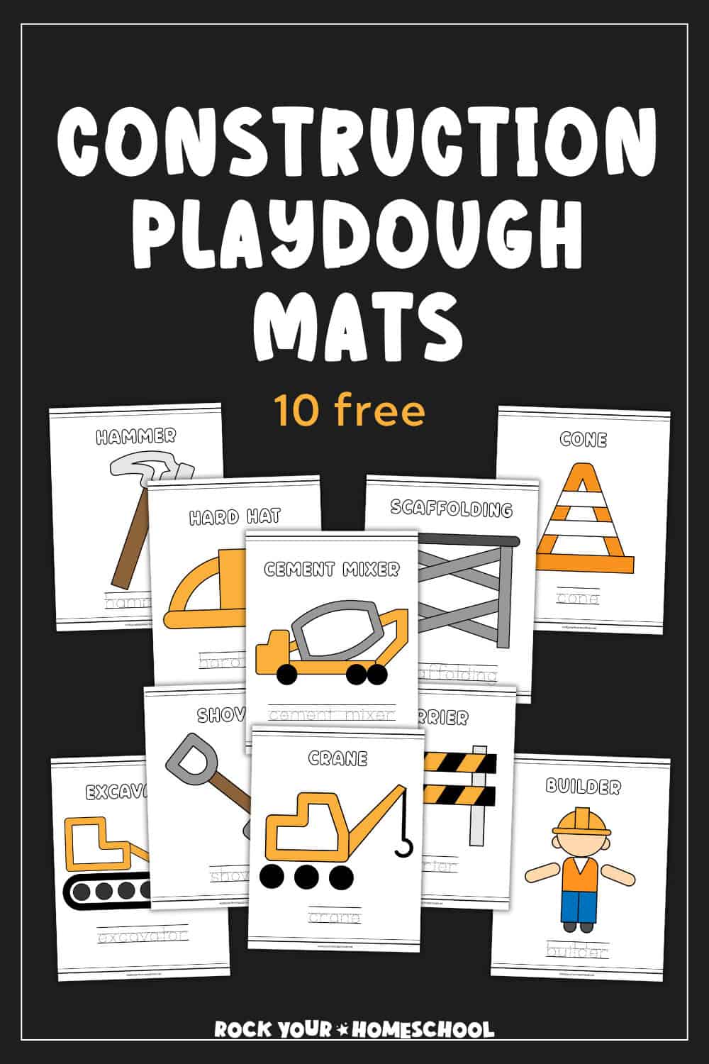 10 Free Construction Playdough Mats (With Easy Ideas to Enjoy) - Rock ...