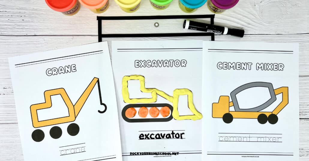 10 Free Construction Playdough Mats (With Easy Ideas to Enjoy) - Rock ...
