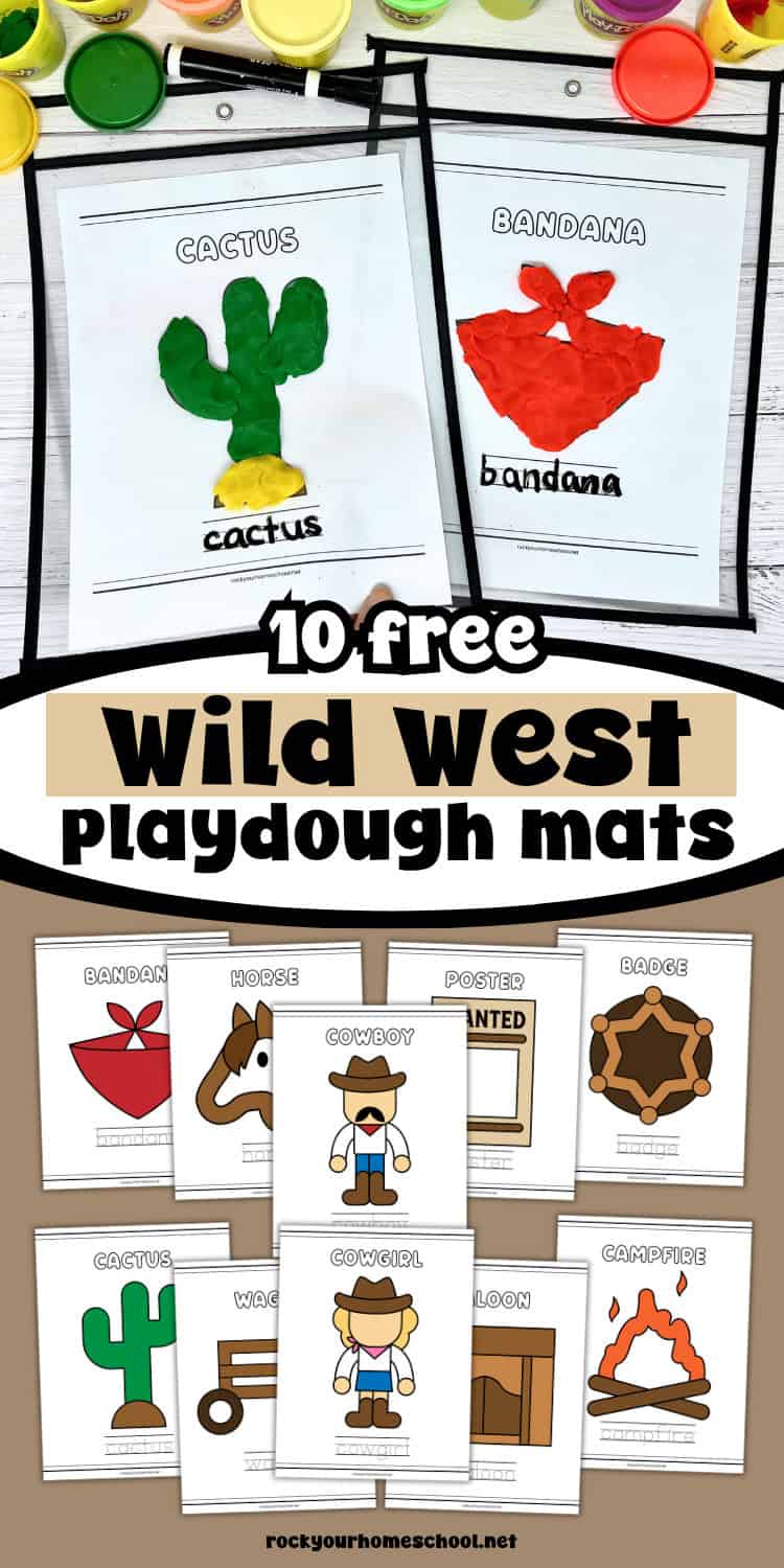 10 Free Wild West Playdough Mats for Kids - Rock Your Homeschool