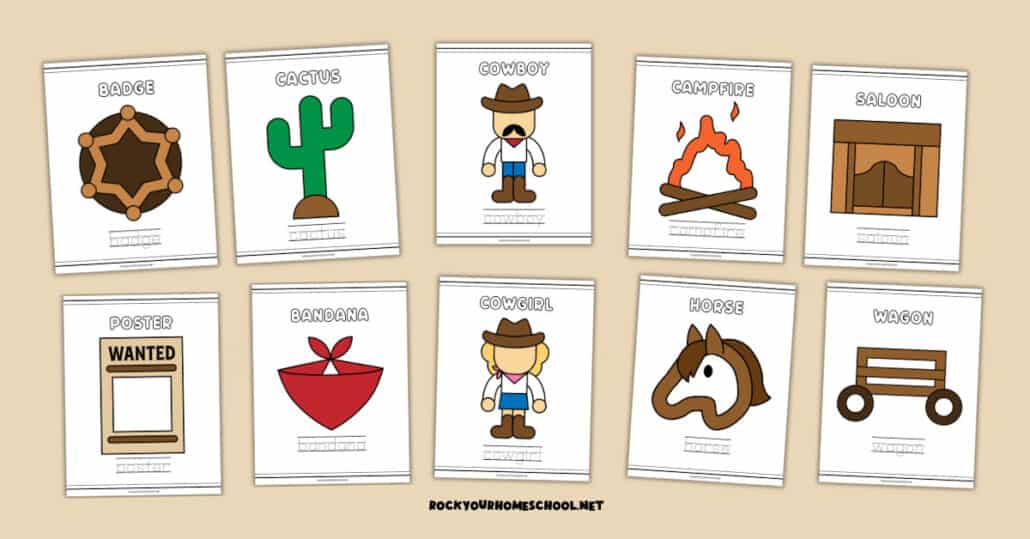 10 Free Wild West Playdough Mats for Kids - Rock Your Homeschool